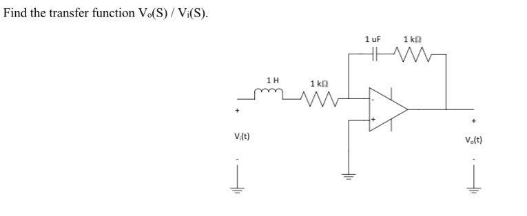 Solved Find the transfer function V_o(S)/V_i(S). | Chegg.com Solved Find the transfer function V_o(S)/V_i(S). | Chegg.com