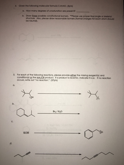 Solved Given the following molecular formula C_2H_2NO. How | Chegg.com