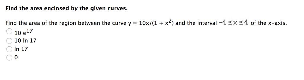 Solved Find the area enclosed by the given curves. Find the | Chegg.com