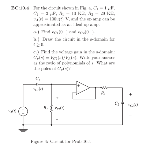 Solved For the circuit shown in Fig. 4 C_1 = 1 mu F, C_2 = 2 | Chegg.com