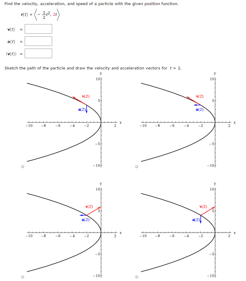 Solved Find The Velocity Acceleration And Speed Of A
