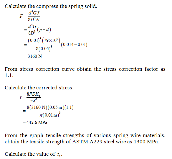 (Solved) - 12.11 ASTM A229 oil-tempered carbon steel is used for a ...