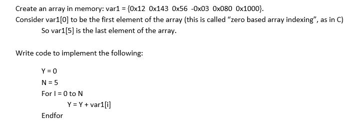 Solved Write an assembly language code to implement the | Chegg.com
