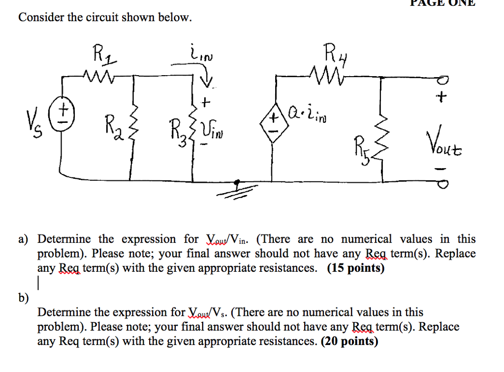 Solved Consider the circuit shown below a) Determine the | Chegg.com