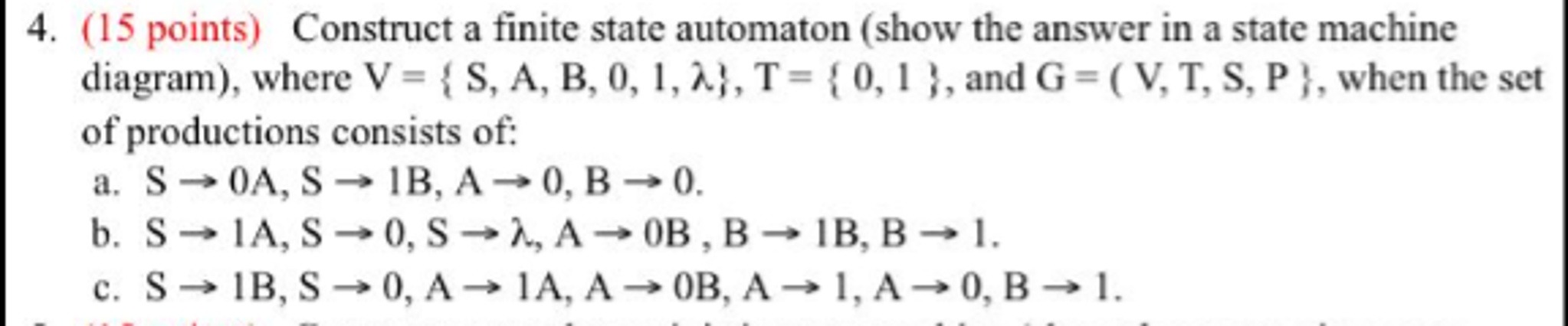Solved Construct a finite state automaton (show the answer | Chegg.com