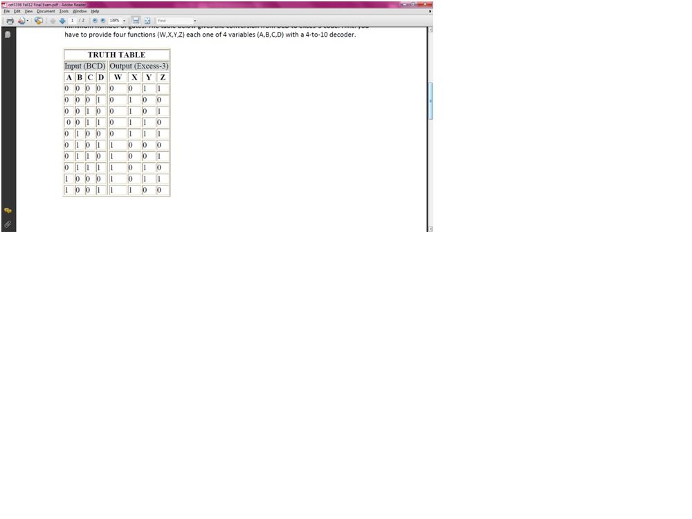 Solved Realize a BCD to excess-3 code converter using a | Chegg.com