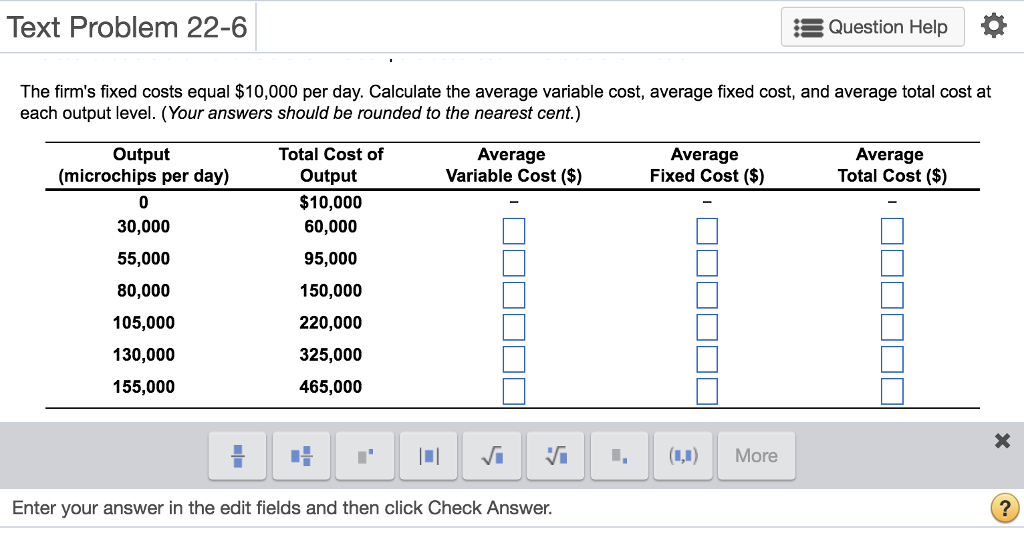 Solved Text Problem 22-6 Question Help The firm's fixed | Chegg.com
