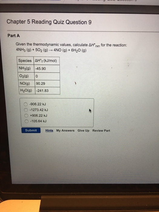 Solved Given the thermodynamic values, calculate delta H | Chegg.com