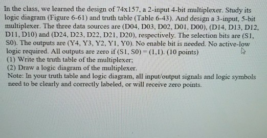 Solved In the class, we learned the design of 74x157, a | Chegg.com