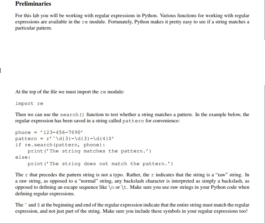 Solved Preliminaries For this lab you will be working with | Chegg.com
