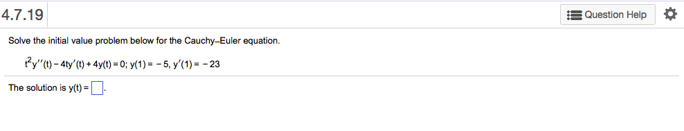Solved 4.7.19 Question Help * Solve the initial value | Chegg.com