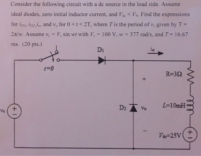Solved Consider the following circuit with a dc source in | Chegg.com