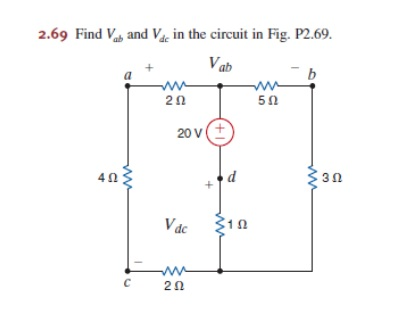 Solved a) Find Vab and Vdc in the circuit. b) Find V1 and | Chegg.com