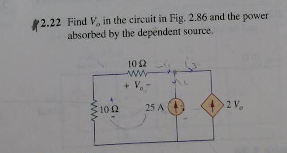 Solved 222 Find Vo In The Circuit In Fig 286 And The