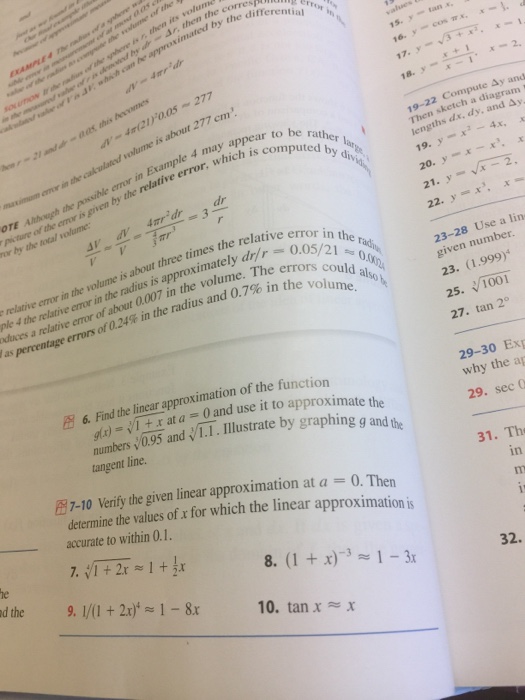 Solved Find The Linear Approximation Of The Function Gx 