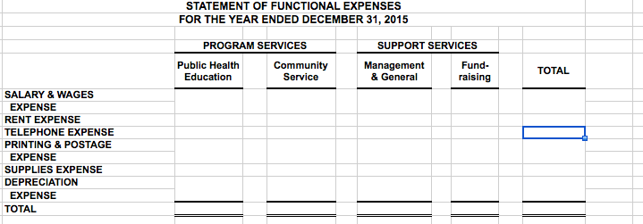 Solved Please prepare a statement of functional expenses | Chegg.com