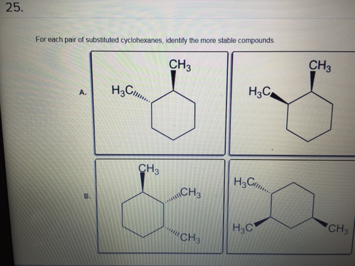 Solved for each pair of substituted cyclohexane a identify | Chegg.com