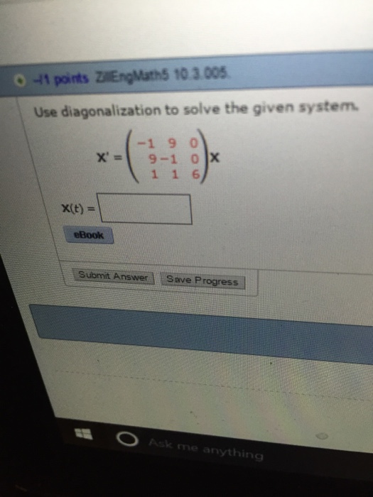 Solved Use diagonalization to solve the given system X' = | Chegg.com