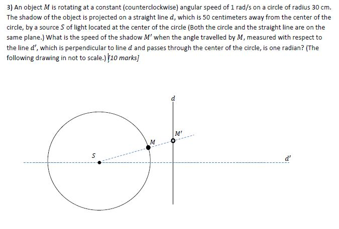 Solved 3) An object M is rotating at a constant | Chegg.com
