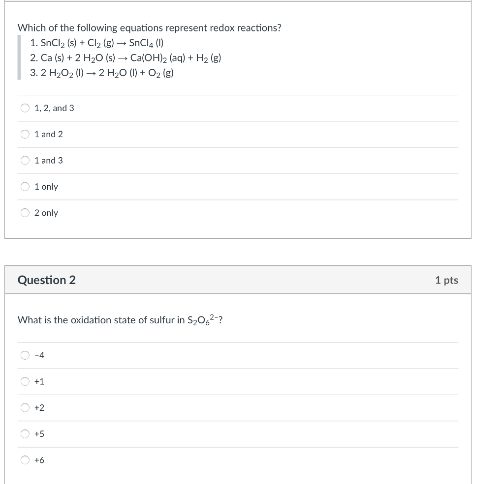 Solved Which of the following equations represent redox | Chegg.com