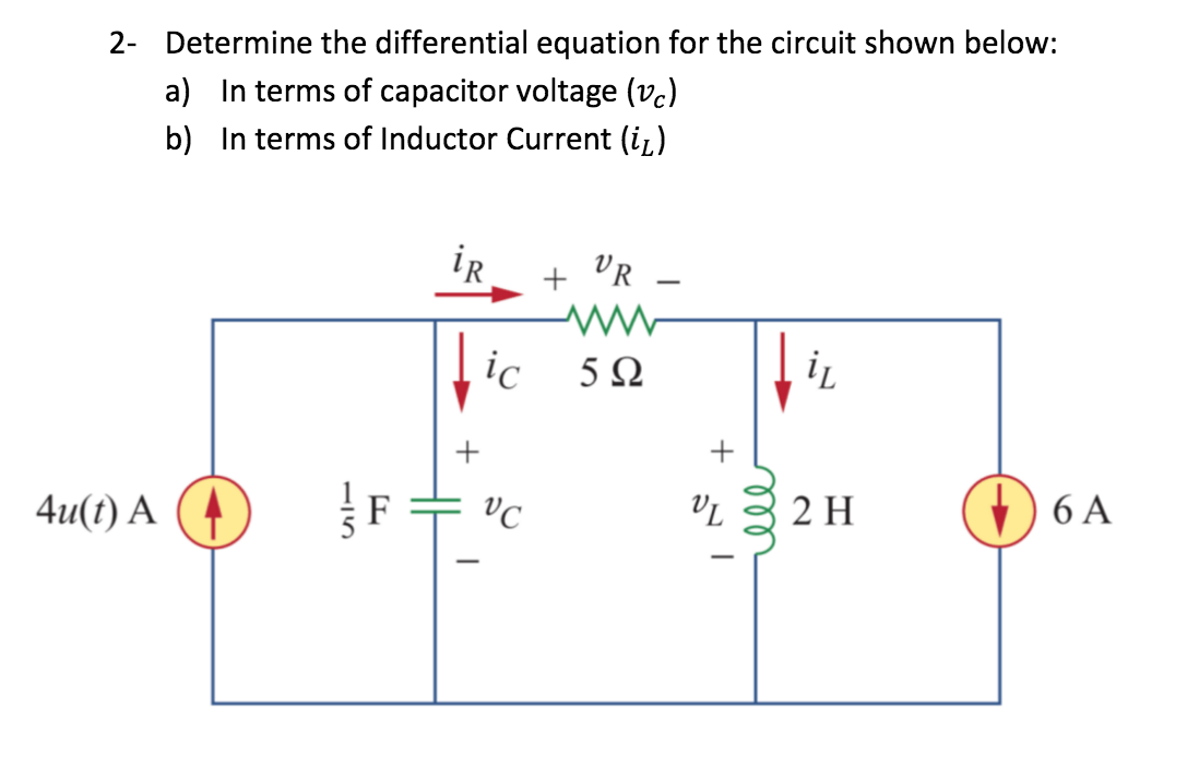Solved Determine the differential equation for the circuit | Chegg.com