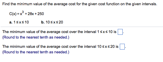 Solved Find the minimum value of the average cost for the | Chegg.com