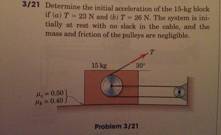 Solved Determine the initial acceleration of the 15 kg block | Chegg.com