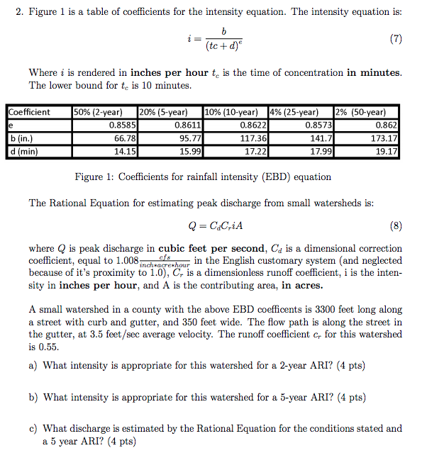 Solved 2. Figure 1 is a table of coefficients for the | Chegg.com