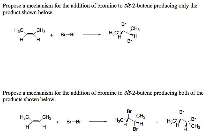 Solved Propose a mechanism for the addition of bromine to | Chegg.com