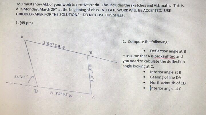Solved Compute The Following Deflection Angle At B