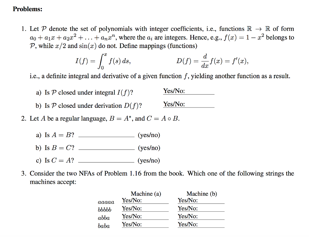 Solved Let P denote the set of polynomials with integer | Chegg.com