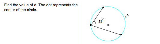 Solved Find the value of a. The dot represents the center of | Chegg.com