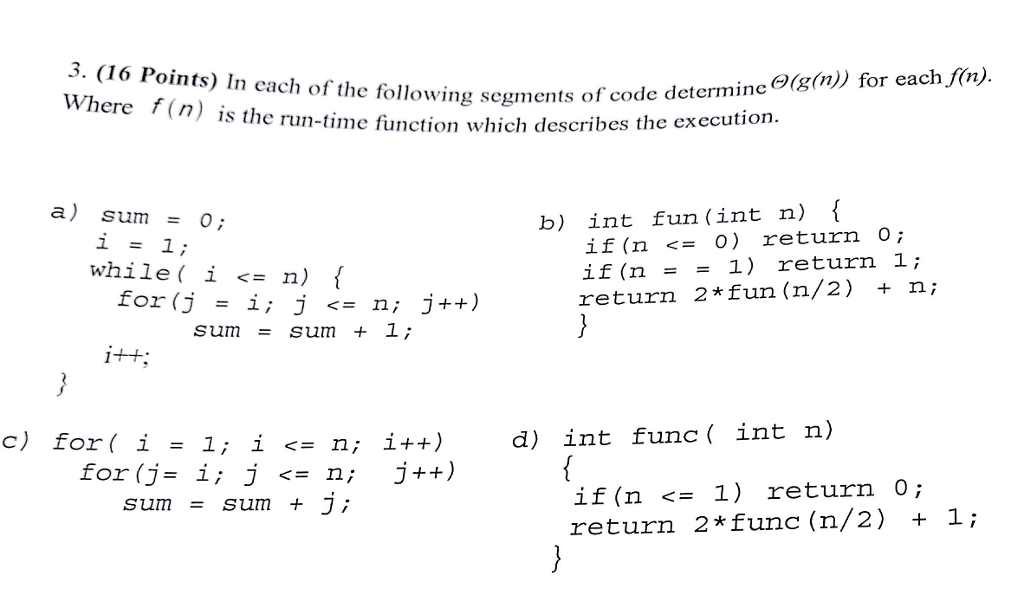 Solved In Each Of The Following Segment Of Code Determine 