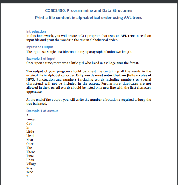 COSC2430: Programming and Data Structures Print a | Chegg.com