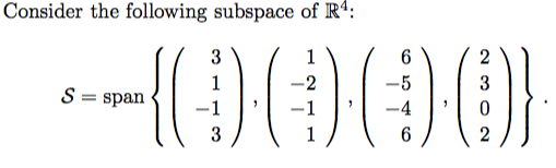 Solved Consider the following subspace of R4. | Chegg.com