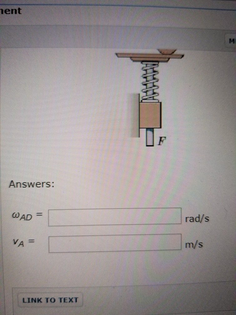 Solved Vertical oscillation of the spring-loaded plunger F | Chegg.com