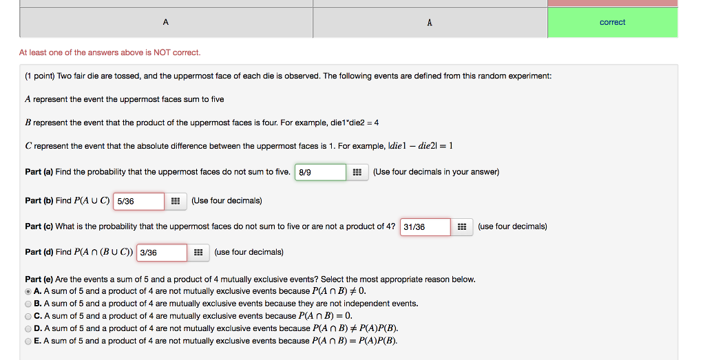 Solved Correct At Least One Of The Answers Above Is Not