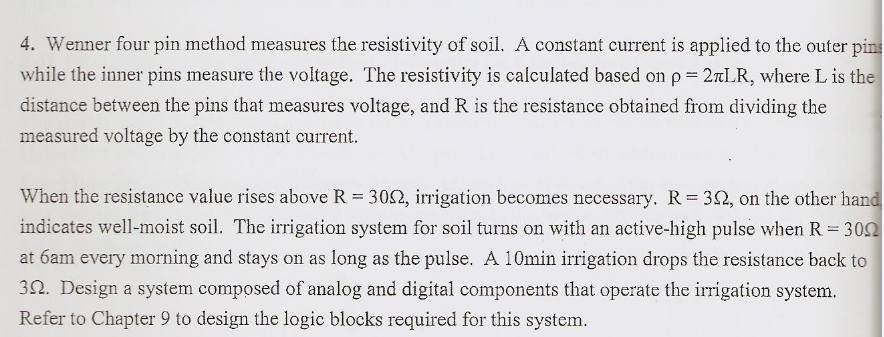 Wenner four pin method measures the resistivity of | Chegg.com