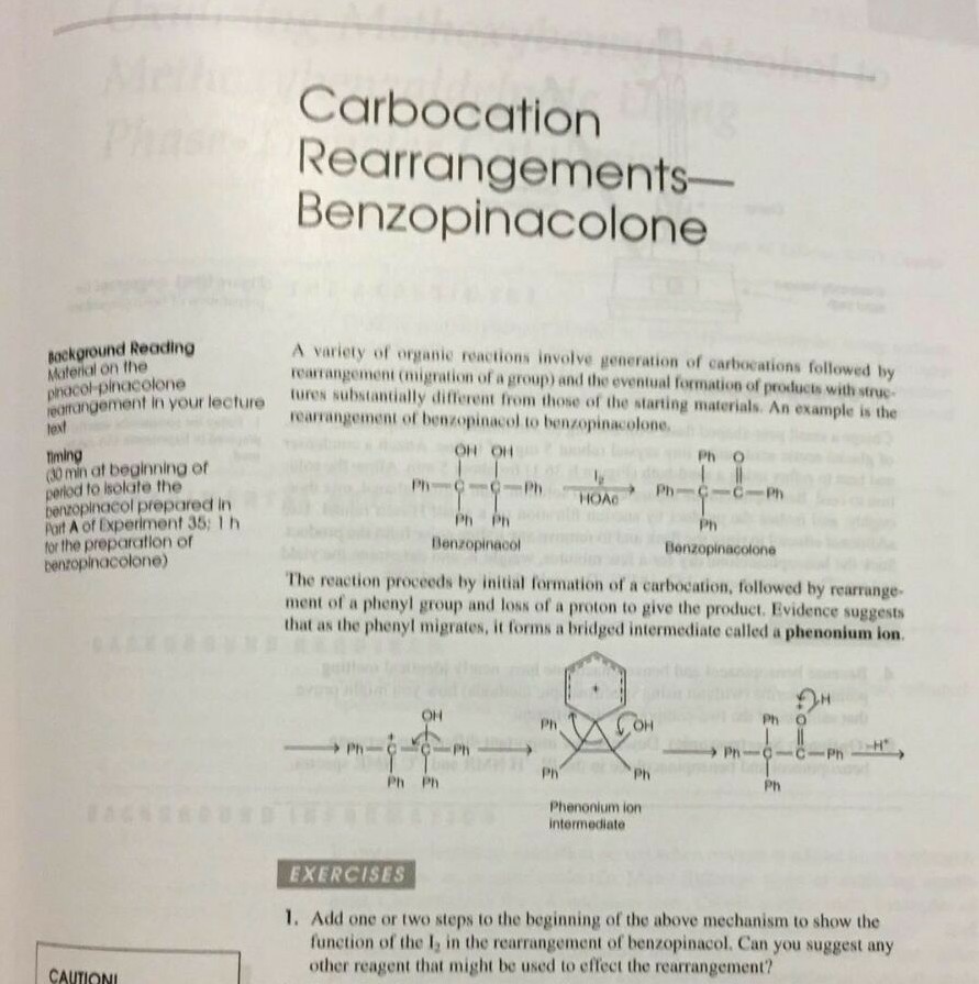 Solved Carbocation Rearrangements- Benzopinacolone | Chegg.com