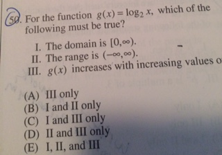 Solved For the function g(x) = log_2 x, which of the | Chegg.com