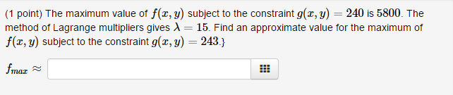 Solved The maximum value of f(x,y) subject to the constraint | Chegg.com