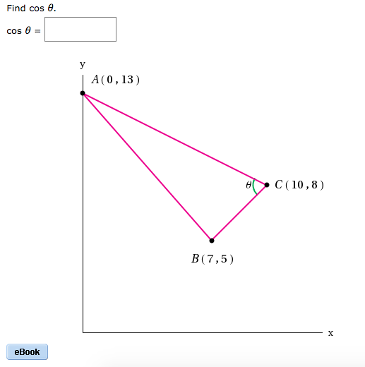 Solved Find cos theta. cos theta = _______ | Chegg.com