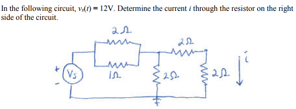 Solved In the following circuit, v_s(t) = 12V. Determine the | Chegg.com