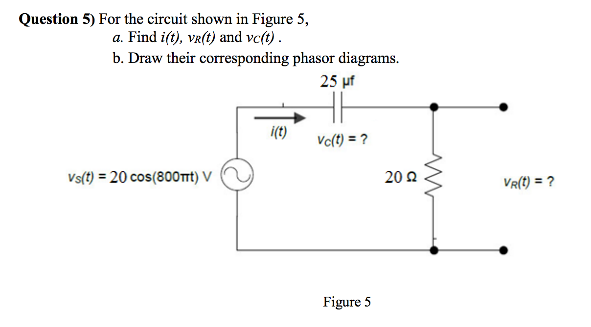 Solved For the circuit shown in Figure 5, Find i(t), v_R(i) | Chegg.com
