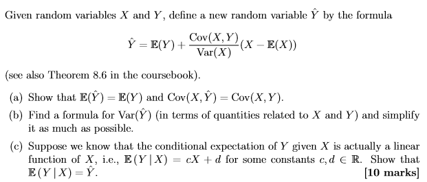 Solved Given random variables X and Y, define a new random | Chegg.com