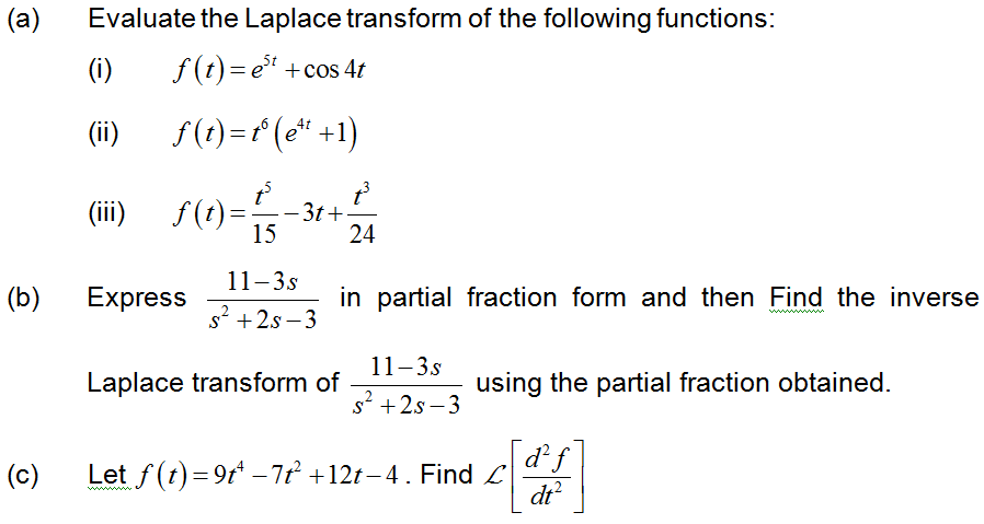 Solved Evaluate the Laplace transform of the following | Chegg.com