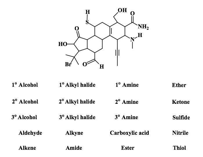 Solved In the list provided CIRCLE all the functional groups | Chegg.com