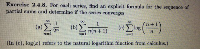 Solved For each series, find an explicit formula for the | Chegg.com