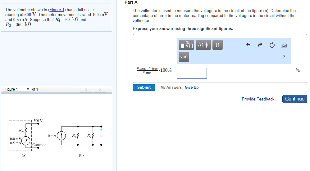Solved The voltmeter shown in (Figure 1) has a full-scale | Chegg.com