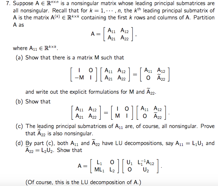 Suppose A elementof R^n times n is a nonsingular | Chegg.com